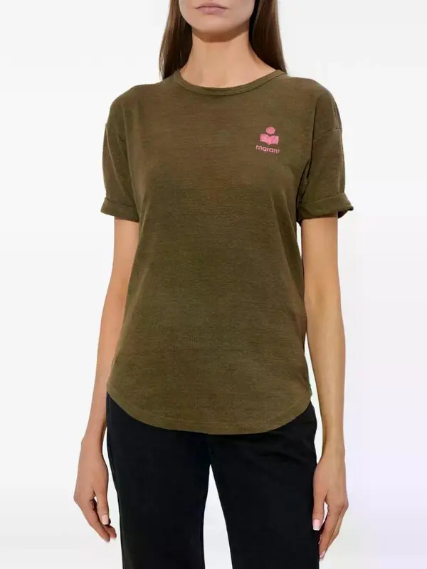 MARANT ETOILE Koldia Logo-print T-shirt - Green