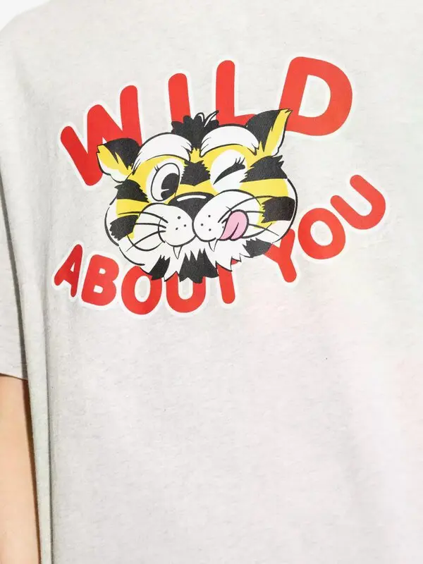 Kenzo Wild Tiger Cartoon-print T-shirt - Grey