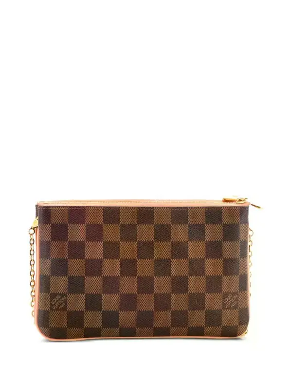 LOUIS VUITTON Double Zip Pochette Damier Clutch