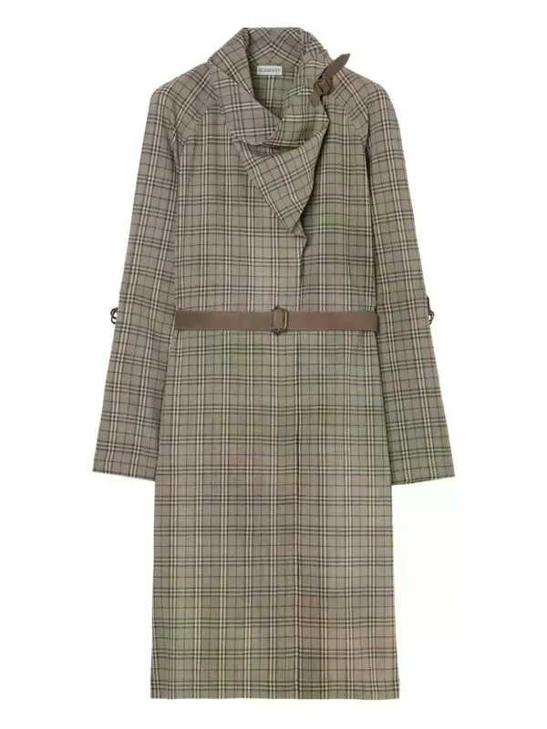 Burberry Checked Scarf-collar Mini Dress
