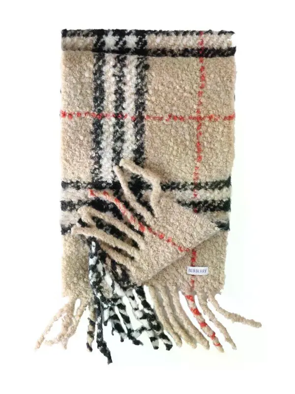 Burberry Check-pattern Fringed Scarf - Neutrals