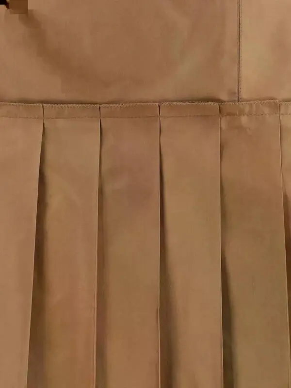 Fendi Pleated Silk Taffeta Mini Skirt - Brown
