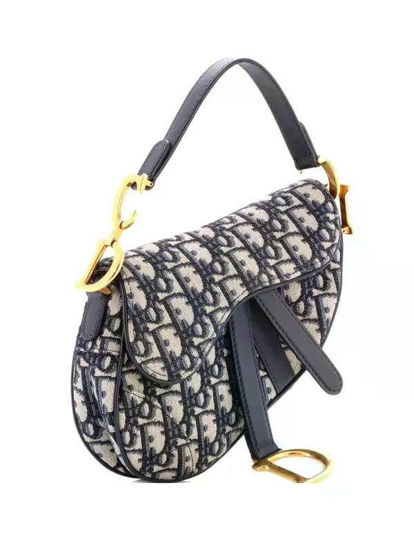 Dior Saddle Oblique Canvas Mini Shoulder Bag - Blue