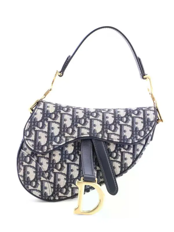 Dior Saddle Oblique Canvas Mini Shoulder Bag - Blue