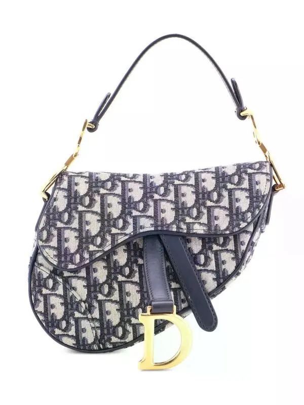 Dior Saddle Handbag Oblique Canvas Mini - Blue