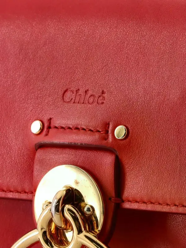 Chloé Tess Small Leather Shoulder Bag - Red