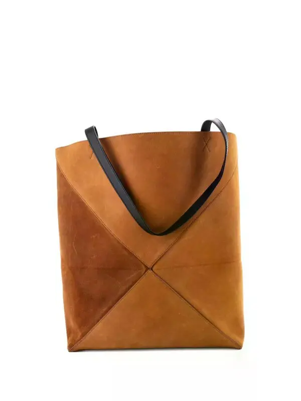 Loewe Puzzle Fold Large Tote Bag - Brown