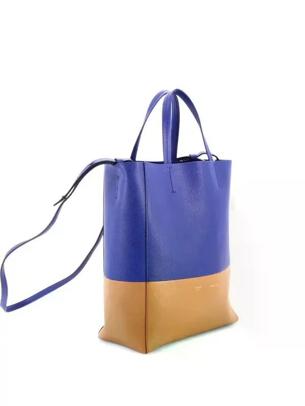 Celine Vertical Bi-cabas Tote Grained Calfskin Small Shoulder Bag - Blue