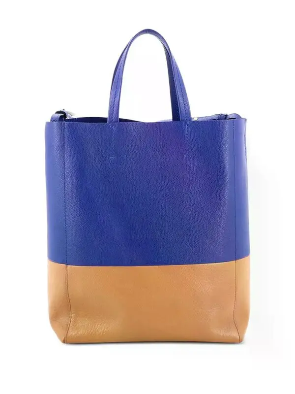 Celine Vertical Bi-cabas Tote Grained Calfskin Small Shoulder Bag - Blue