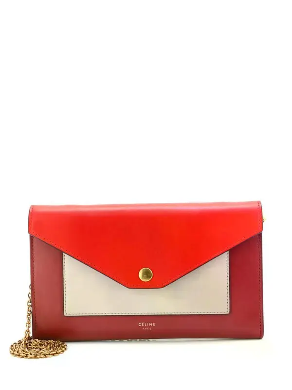 Celine Pocket Envelope Leather Shoulder Bag
