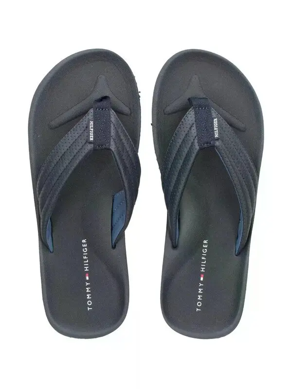 Tommy Hilfiger Striped Perforated Flip-flops