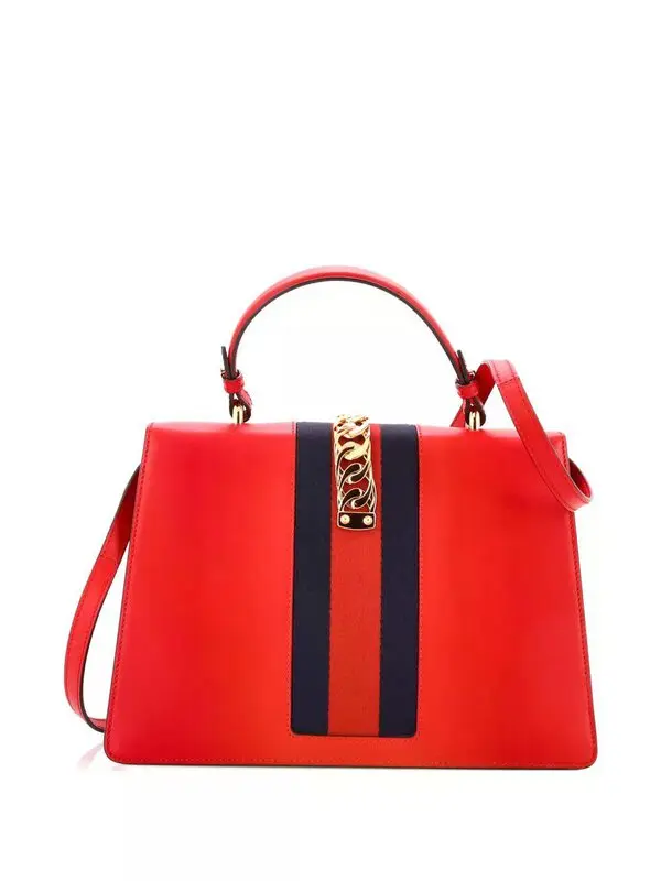Gucci Sylvie Top Handle Satchel Leather Medium - Red