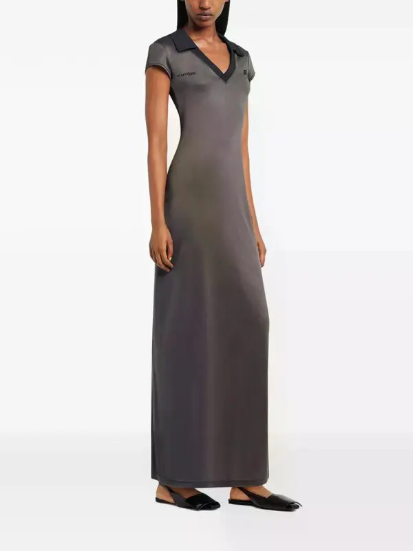 COURREGES V-neck Maxi Dress - Black
