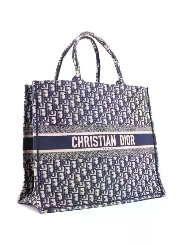 Dior Book Oblique Canvas Large Tote Bag - Blue