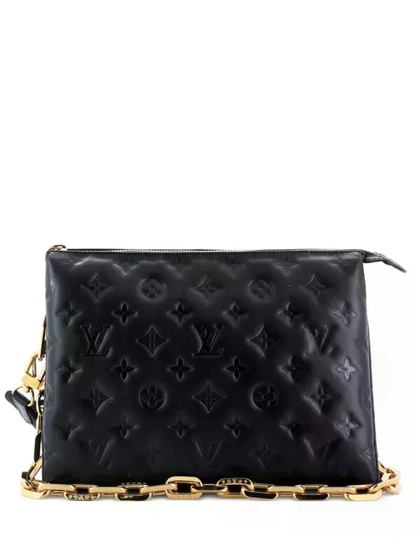 LOUIS VUITTON Coussin Pm Crossbody Bag Monogram Embossed Lambskin - Black