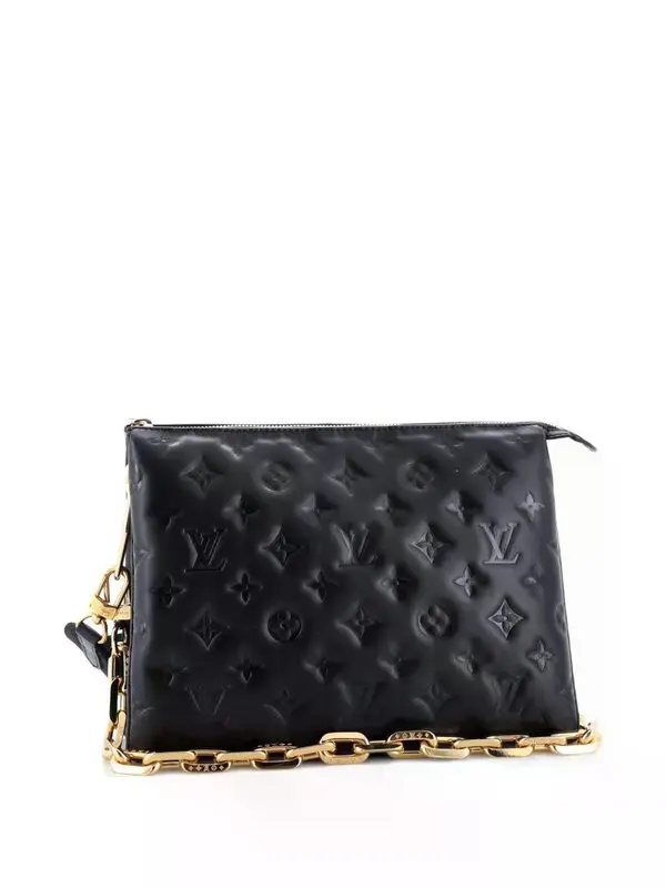 LOUIS VUITTON Coussin Pm Crossbody Bag Monogram Embossed Lambskin - Black