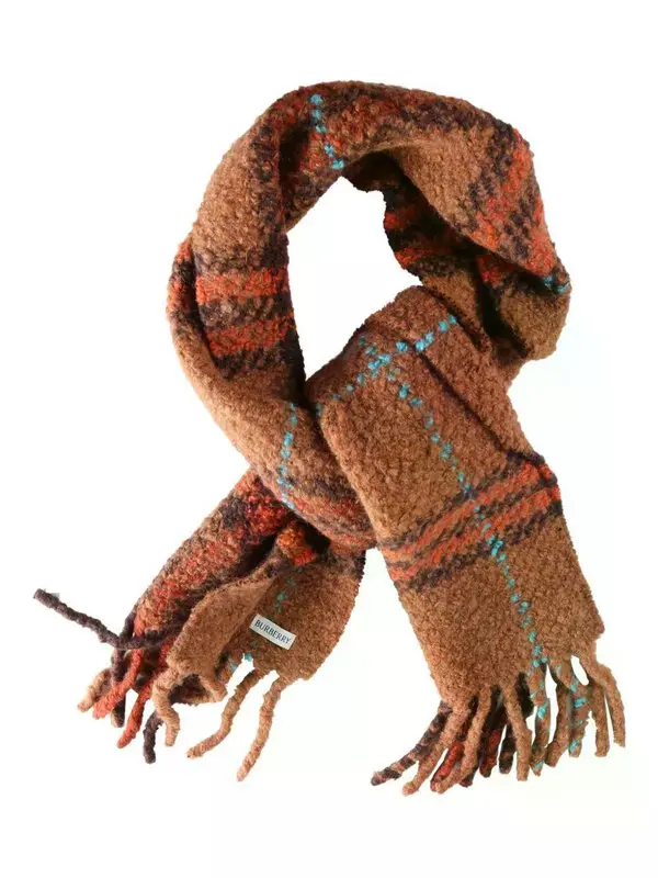 Burberry Fringed Check-pattern Scarf - Brown