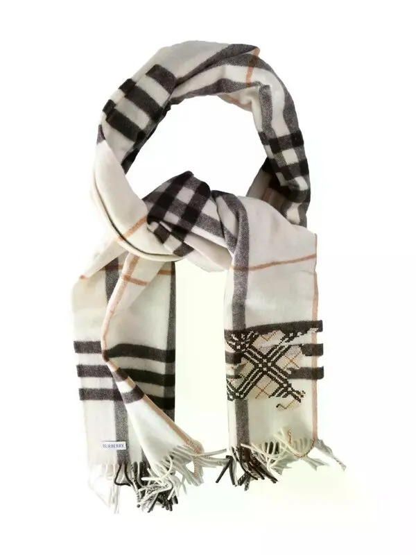 Burberry Check-pattern Fringed Scarf - Neutrals
