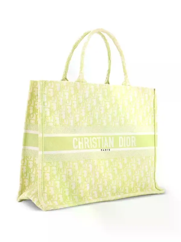 Dior Book Oblique Canvas Large Tote Bag - Green