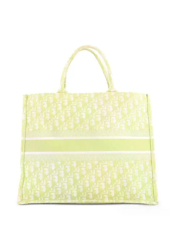Dior Book Oblique Canvas Large Tote Bag - Green