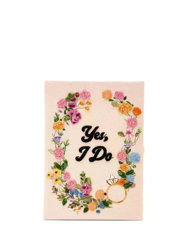 OLYMPIA LE-TAN Floral Appliqué Clutch - Neutrals