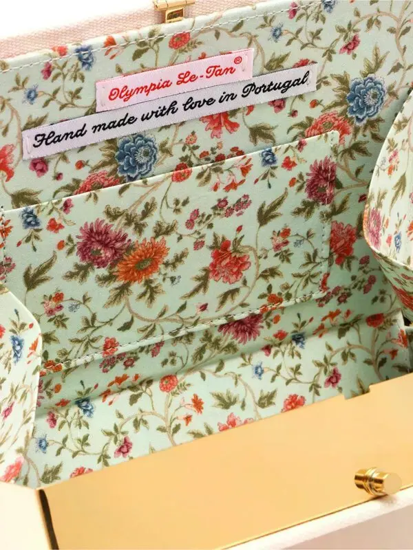 OLYMPIA LE-TAN Floral Appliqué Clutch - Neutrals