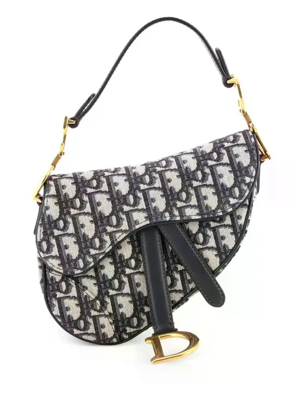 Dior Saddle Handbag Oblique Canvas Mini - Blue