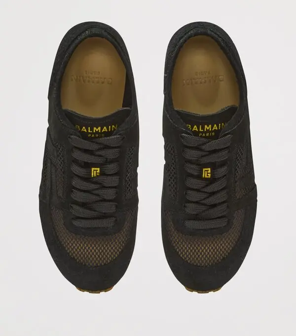 Balmain Suede Racer 45 Sneakers - Black