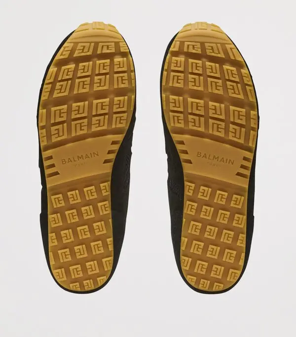Balmain Suede Racer 45 Sneakers - Black