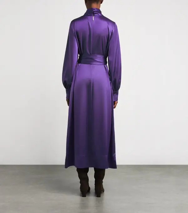 JOSEPH Satin Cels Maxi Dress - Purple