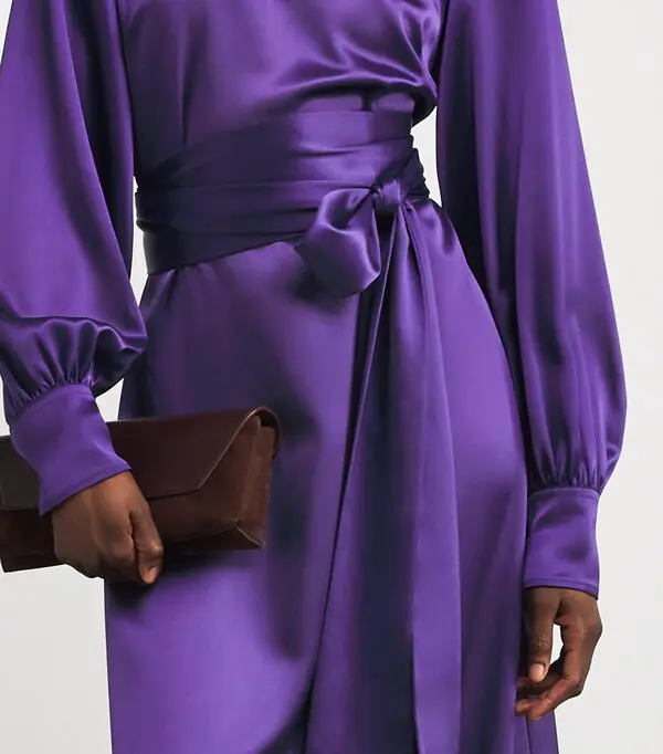 JOSEPH Satin Cels Maxi Dress - Purple