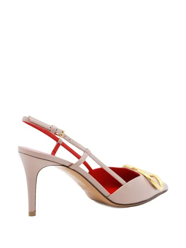 Valentino Garavani Vlogo Signature Leather Slingback Pumps - Pink