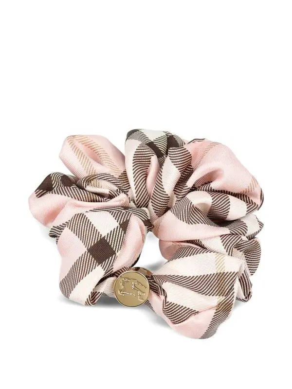 Burberry Check Silk Scrunchie - Pink