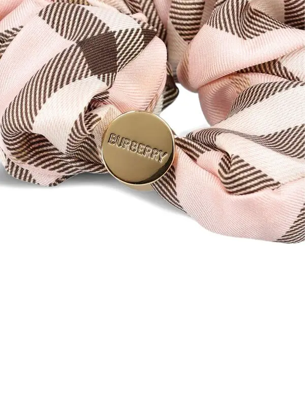 Burberry Check Silk Scrunchie - Pink