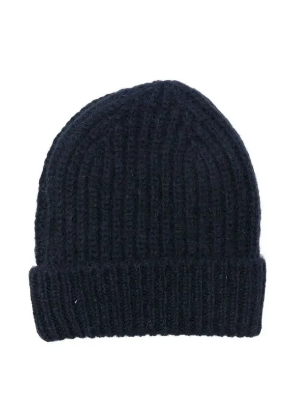 Closed Wool Beanie - Blue