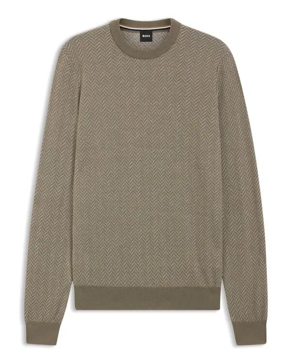 BOSS Habito Crewneck Sweater - Open Brown