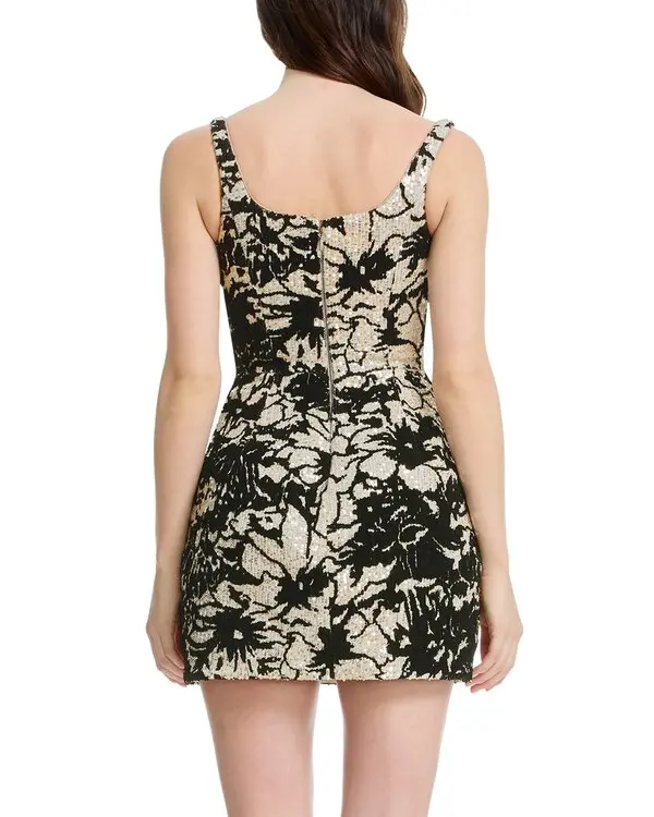 Dress The Population Sleeveless Square Neck Fit And Flare Mini Dress