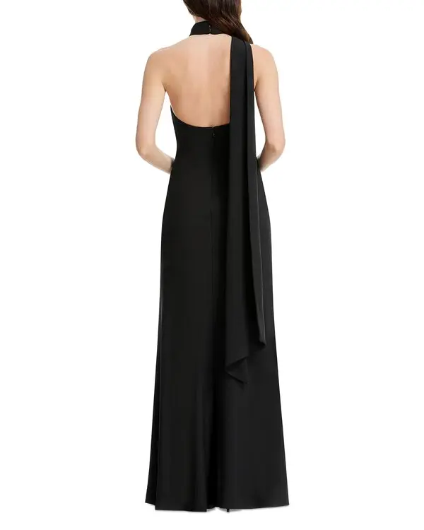 Dress The Population Halter Mock Neck Sheath Gown In Black - 30% Off |  Editorialist