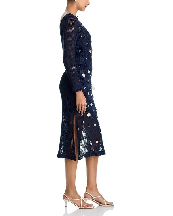 Aqua Treasure Crocheted Midi Dress