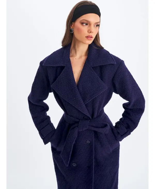 MISS CIRCLE NEW YORK Jaelyn Wool-blend Boucle Coat