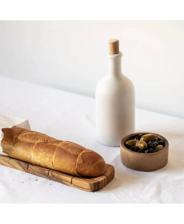 GHARYAN STONEWARE Olive Wood Bread Slicing Board