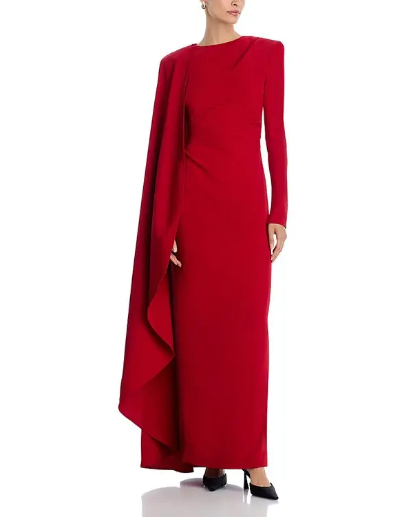 Rachel Gilbert Dion Cape Gown - Wine