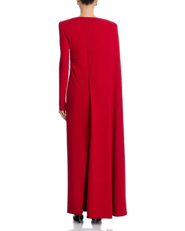 Rachel Gilbert Dion Cape Gown - Wine