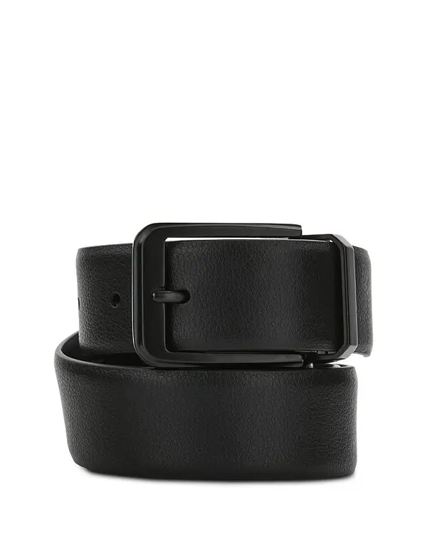 Bloomingdale'S Leather Belt With Buckle - Black