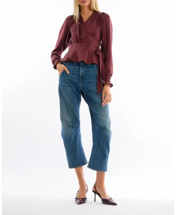 SECRET PON-PON Hailey Wrap Blouse - Mulberry