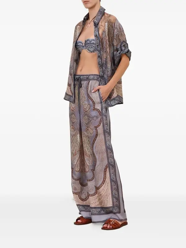 Zimmermann Wanderlust Silk Pants - Blue