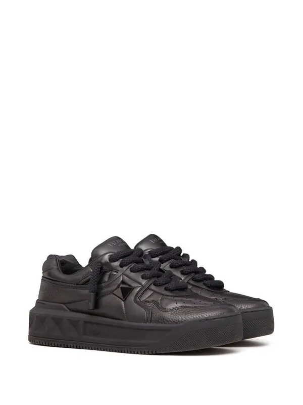 Valentino Garavani One Stud Xl Leather Sneakers - Black