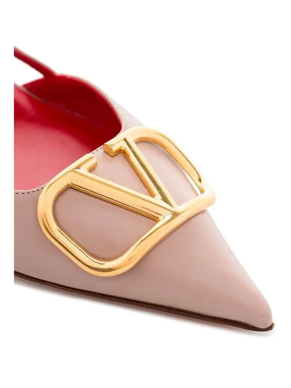 Valentino Garavani Vlogo Slingback Pumps - Powder