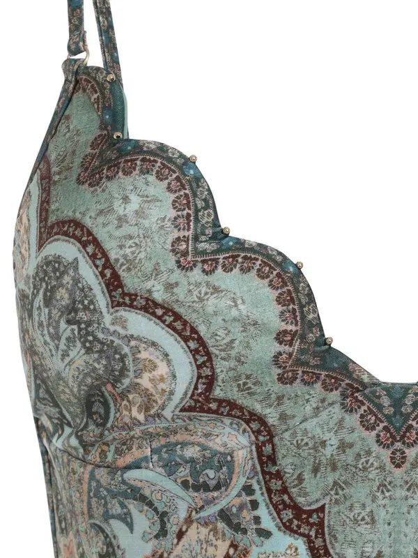 Zimmermann Wanderlust Paisley Print Swimsuit - Green