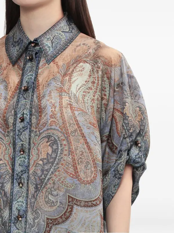 Zimmermann Wanderlust Silk Shirt - Blue